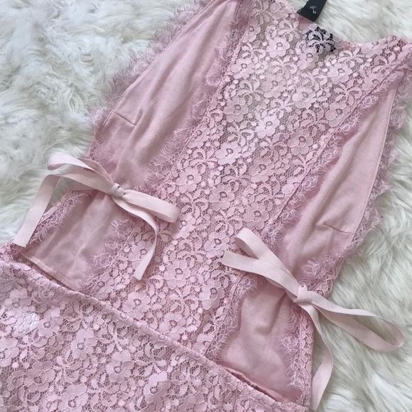 Topshop | Tops | Nwt Topshop Pink Lace Plunge Body Suit Sz 8 | Poshmark